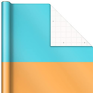 Hallmark Bright Pastel Wrapping Paper with Cutlines on Reverse (3 Rolls: 75 sq. ft. ttl) Dual Tone: Green, Violet, Pink, Yellow, Blue, Orange for Birthdays, Baby Showers, Easter