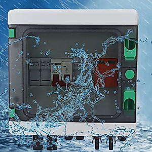 EBTOOLS PV Combiner Box 2 String Waterproof Solar Combiner Box with 15A to Protect PV Solar Panels and Inverters