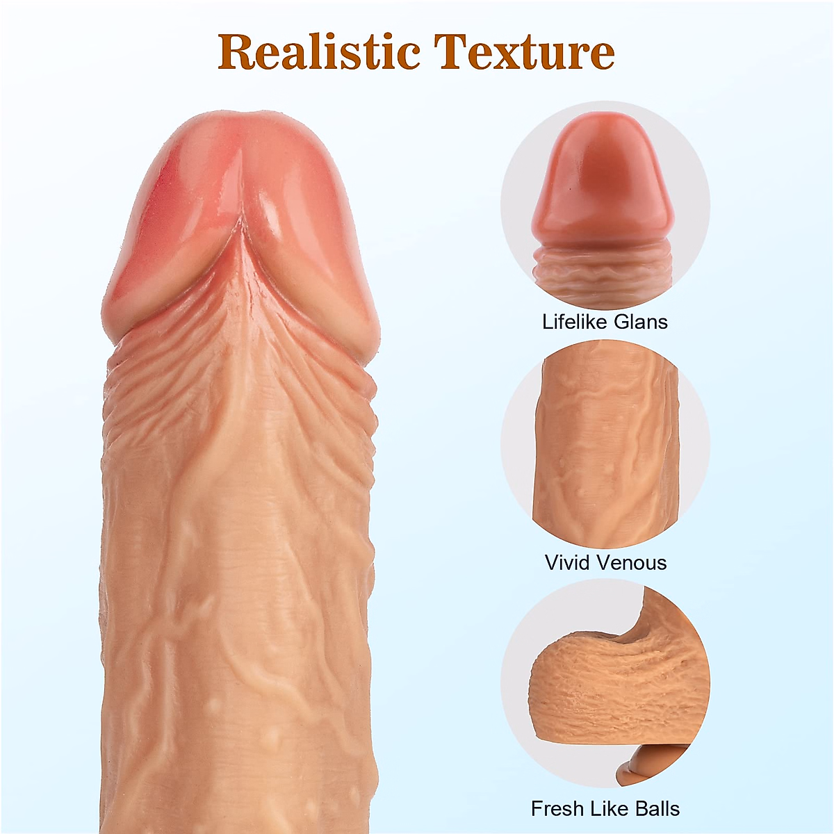 8.5 Inch Thrusting Realistic Dildo for Women with 3 Telescopic Speeds 9 Vibration Modes Independently Remote Control, Silicone Vibrator for G Spot Clitoral Anal Stimulation Huge Penis Adult Sex Toy