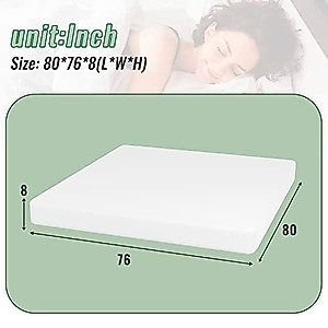 5/6/8/10/12-inch Gel Memory Foam King Size Mattresses in A Box King Size Lucid Mattress for Cool Sleep & Pressure Relief King Size Mattresses Medium Firm Mattress,CertiPUR-US Certified 80×76×8，White