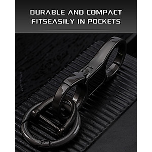 DAYGOS Car Keychain Clip with Quick Release Key Rings, Universal Key Fob Holder with 4 Detachable Keyrings, Heavy Duty Car Keychain Organizer for Men and Women