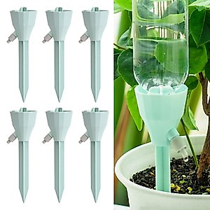 Wonglea New Upgraded Plant Self Watering Spikes,Adjustable Plant Watering Devices with Slow Release Control Switch Water Dripper,Watering Planter Insert,Automatic Plant Waterer for Vacations (6)