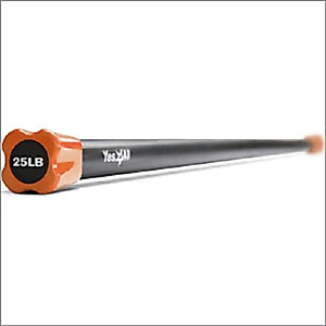 Yes4All Total Body Weighted Workout Bar, Body Bar For Exercise, Therapy, Aerobics, and Yoga, Strength Training 25lbs