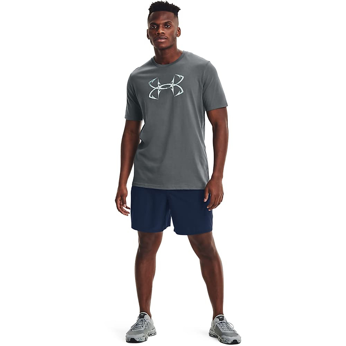 Under Armour Fish Hook Logo Short Sleeve, Pitch Gray (012)/Realtree Cov3, Large