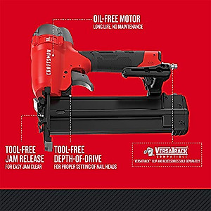 CRAFTSMAN Brad Nailer, 18GA, Pneumatic Nail Gun (CMPBN18K)