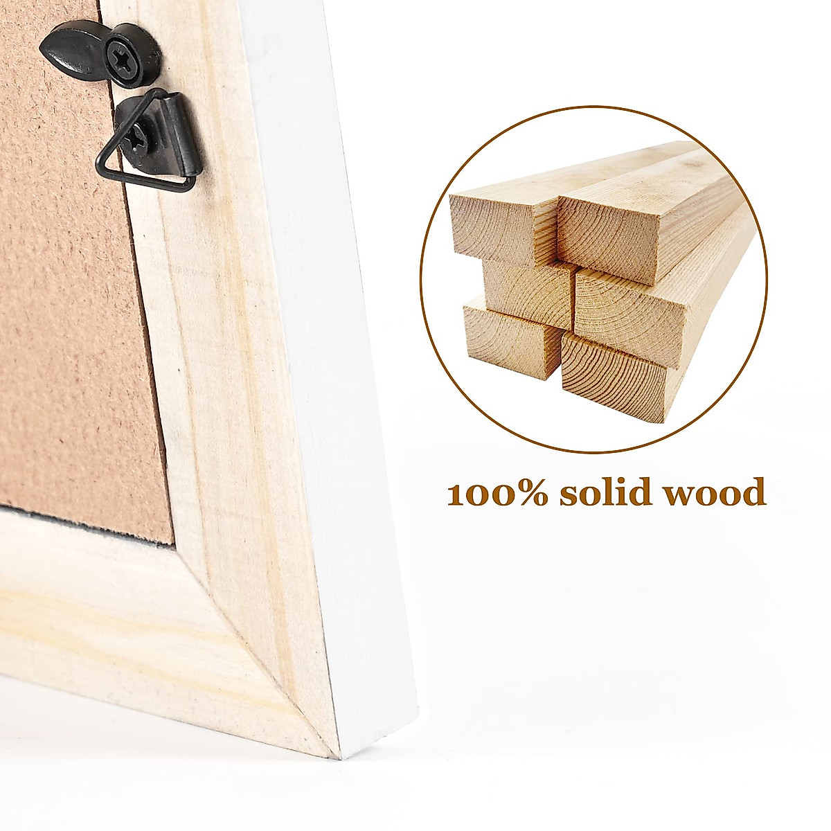 Wooden 5x7 Picture Frame Distressed Farmhouse Weathered Rustic Photo Frame Vintage White Wood Grain & Clear Glass Front Tabletop Display Wall Mounting Wedding Baby Family Portraits Home Office Decor…