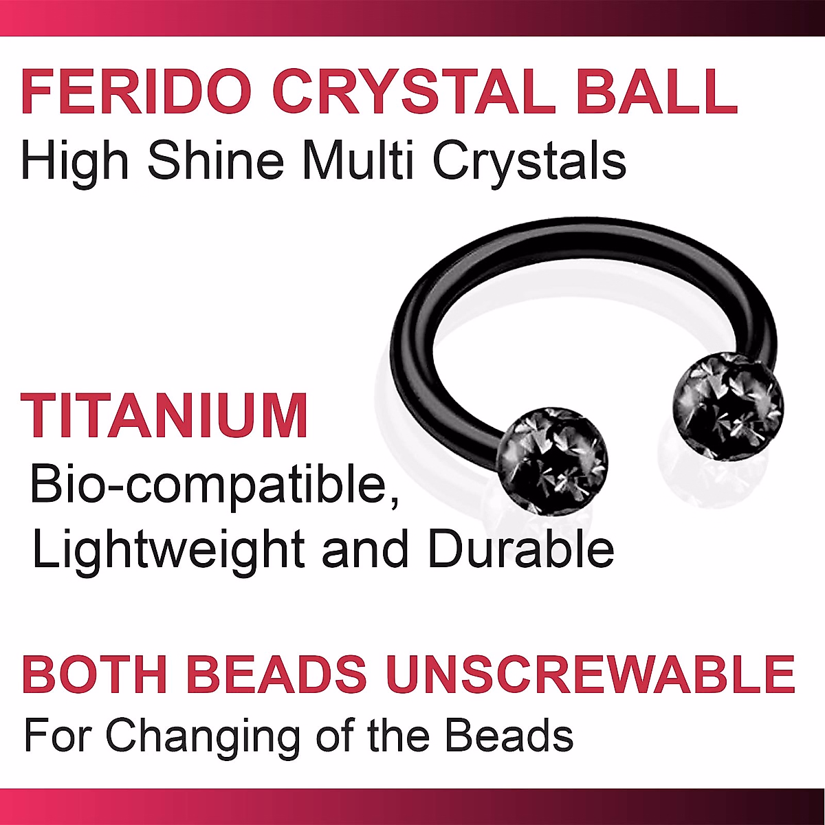 bodyjewellery 2pcs 16g Circular Barbell Jewelry Black Titanium G23 Tragus Cartilage Eyebrow Helix Snake Nose Septum Bite Lip Ear B2JCB