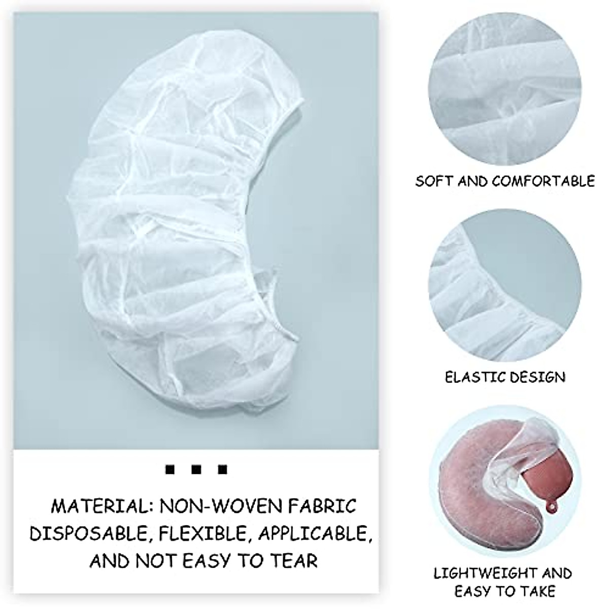 100 Pieces Disposable Headrest Covers Disposable Massage Covers Massage Headrest Covers Non-Sticking Cradle Cover Non-woven U-shaped Cradle Cover for Massage Tables, 14.2 x 13 Inch, White