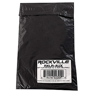 ROCKVILLE 10 Ft. Metal XLR Female to 1/8" TRS Cable-100% Copper (RXLR-AUX),Black