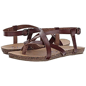 Blowfish Malibu Women's Granola Flat Sandal, Whiskey Dyecut PU, 8.5 Medium US