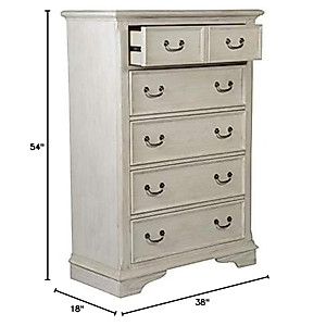 Liberty Furniture Industries Bayside 5 Drawer Chest, W38 x D18 x H54, White