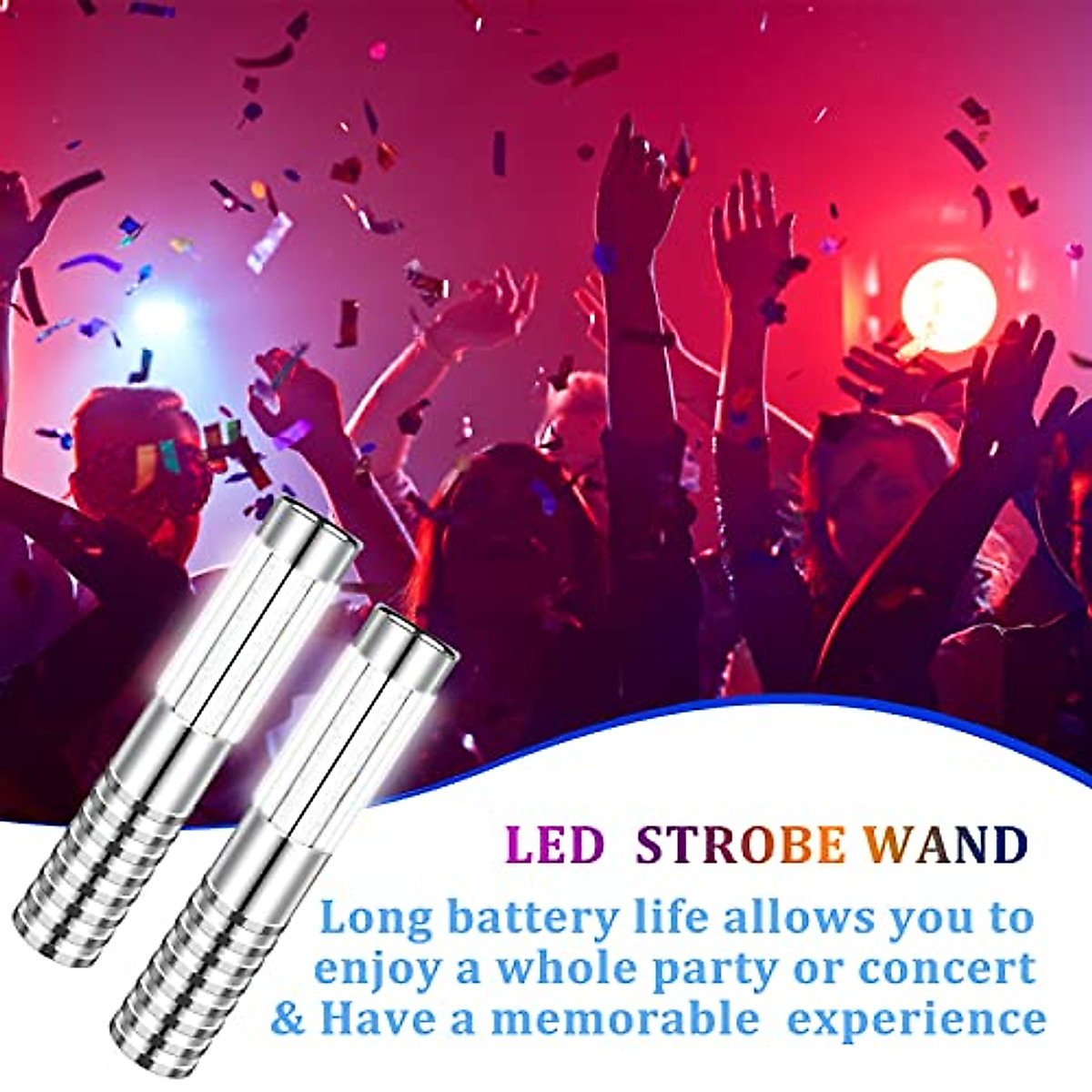 4 Pieces LED Strobe Baton Bottle Service Sparklers Bottle Service Light Bottle Handheld Light for Nightclubs Weddings Parties Activities Supplies (Silver)