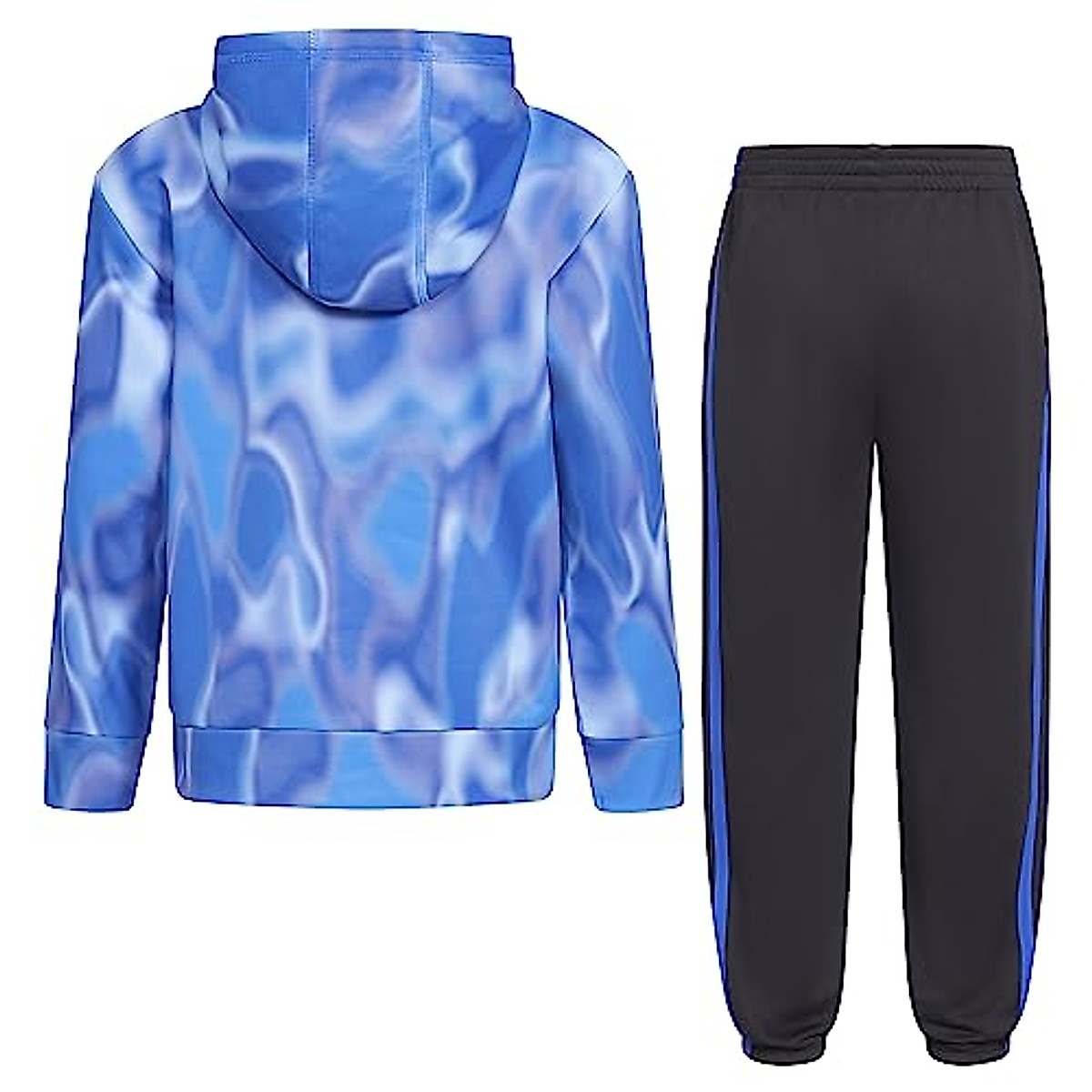 adidas boys Long Sleeve Camo Fleece Hooded Pullover Set, Team Royal Blue (New), 7