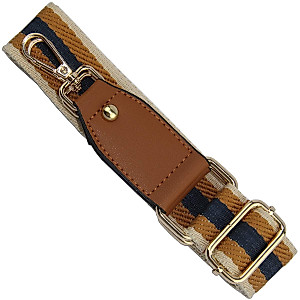 Duwi Wide Purse Strap Jacquard Guitar Style Strap Multicolor Canvas Adjustable Crossbody Bag Strap(Brown,Purplish Blue)