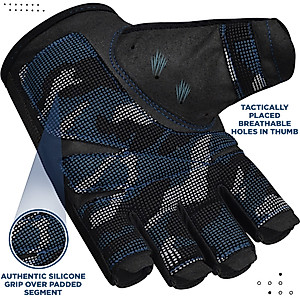 RDX Weight Lifting Gloves, Additional Stretchable Long Wrist Support, Full Palm Grip, Men Women Fitness HIIT Workout, Bodybuilding Powerlifting Strength Training Cycling Exercise Home Gym Equipment