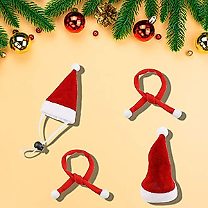 GABraden 2 Pack Christmas Chicken hat and Christmas Chicken Scarf,Adjustable Christmas Chicken Hat,Christmas Clothes for Chicks and hens (2-Red, Christmas)