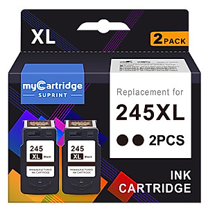 myCartridge SUPRINT 245XL Black Ink Remanufactured Ink Cartridge Replacement for Canon 245 XL 245XL PG-245XL for Pixma TR4520 MG2522 MX492 MX490 TR4500 TR4522 TS3122 TS3322 MG2525 Printer 245 XL