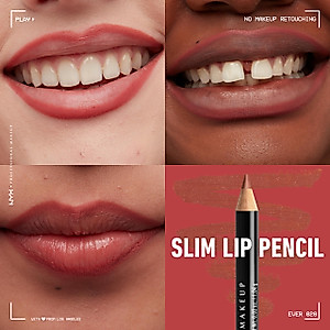 NYX PROFESSIONAL MAKEUP Slim Lip Pencil, Long-Lasting Creamy Lip Liner - Pack Of 3 (Peakaboo Neutral, Nude Pink, Ever)