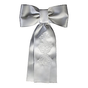 Lito Boys White Embroidered Cross Chalice First Communion Arm Band