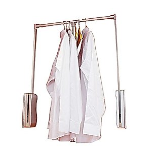 Drop-Down Wardrobe Hanging Rail, Aluminum Closet Storage Rack Drying Rack, Adjustable Closet Rod Wardrobe Lifter Storage Rack, Adjustable 510-1210mm, Load 30KG (Size : 510-660mm)