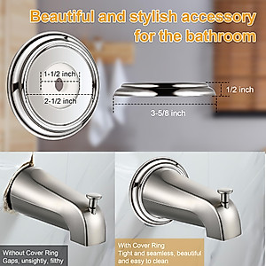 Dreyoo Slip On Diverter Tub Spout with Metal Cover Ring and Foam Gasket, Compatible with Kohler GP85556-CP, Bathroom Bathtub Faucet Set Replacement Fits 1/2'' Copper Water Tube(Brushed Nickel)