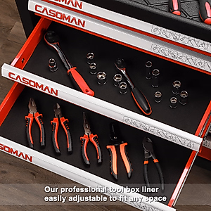 CASOMAN Professional Tool Box Liner and Drawer Liner - 24 inch (Wide) x 24 feet (Long), Non-Slip,Easy Cut, Black