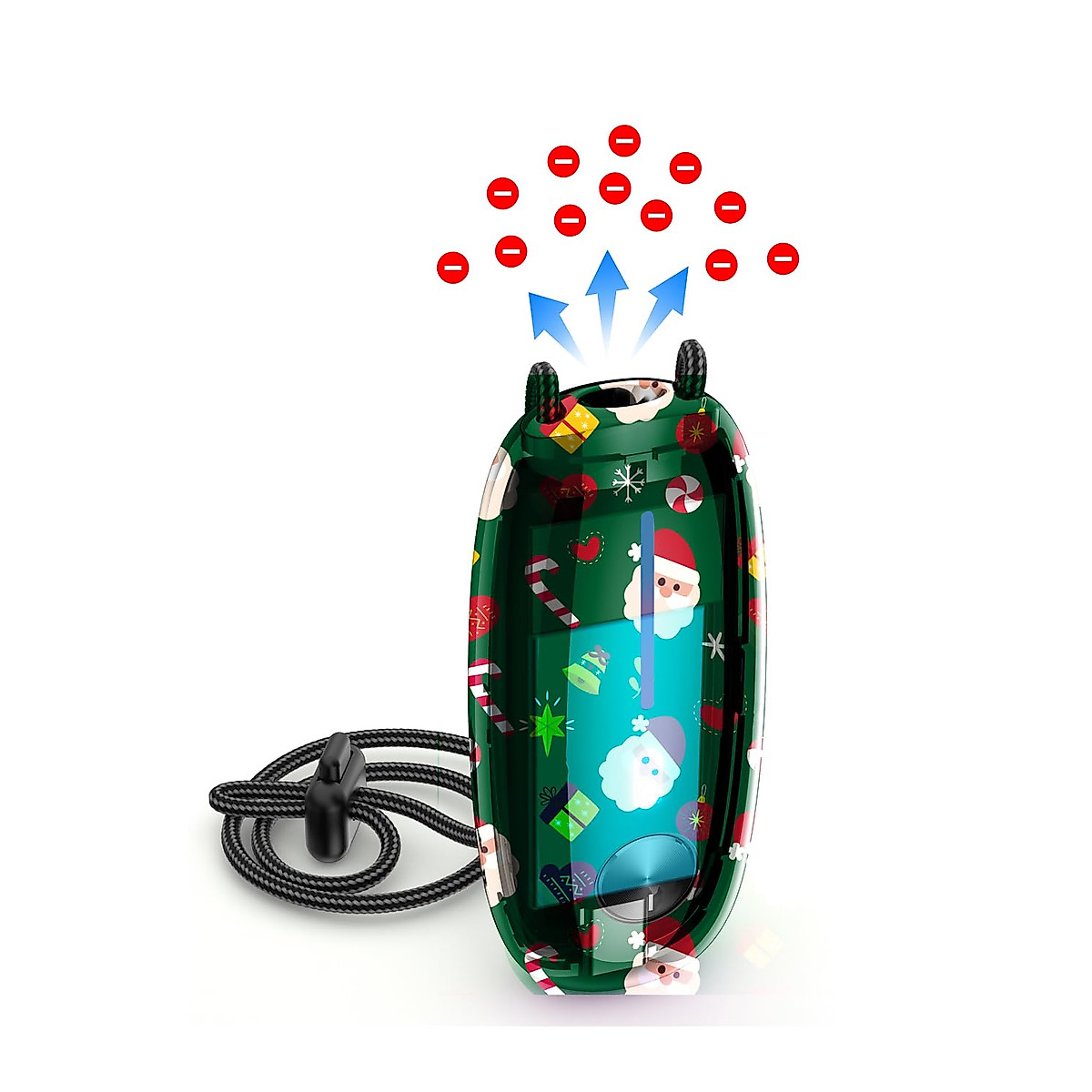 Timeage Personal Air Purifier,Timeage Portable Air Purifier Necklace, Negative Ions,Wearable Outdoor, Good Gift for Christmas and Birthday Green Pattern