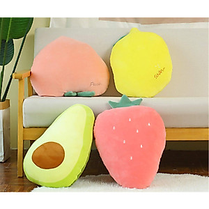 Skyseen Peach Shaped Pillow & Creative Fruit Cushion & Vivid Plush Stuffed Pillow 17.7"