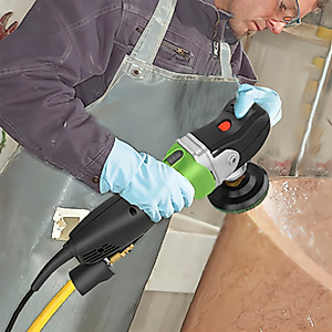 SDRTOP 800W Electric Wet Stone Polisher 4'' Variable Speed Grinder Buffing Machine, Countertop Concrete Polisher with 7PCS Diamond Polishing Pads for Granite, Tile, Cement Floor