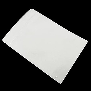 50 Pieces 3.5x5.5 inch White Kraft Paper Zipper Lock Resealable Bags Inner Aluminum Foil Stand up for Zip Bulk Food Storage Lock Airtight 5.1mil Mylar Bag