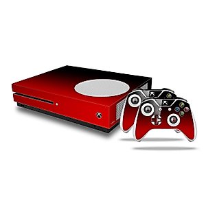 WraptorSkinz Decal Vinyl Skin Wrap Compatible with Xbox One S Console and Controllers - Smooth Fades Red Black