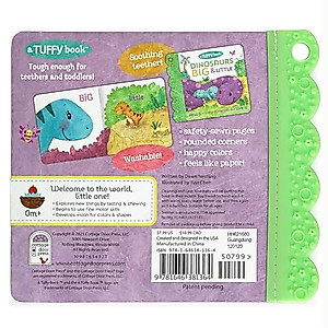 Tuffy Dinosaurs Big & Little Book - Washable, Chewable, Unrippable Pages With Hole For Stroller Or Toy Ring, Teether Tough, Ages 0-3 (Baby's Unrippable) (A Tuffy Book)