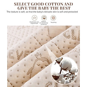 Natural Colored Cotton Waterproof Sheet,Baby Crib Pee Pads Or Incontinence Bed Pad Pack N Play Mattress Protector for Child Adults and Pet (M)