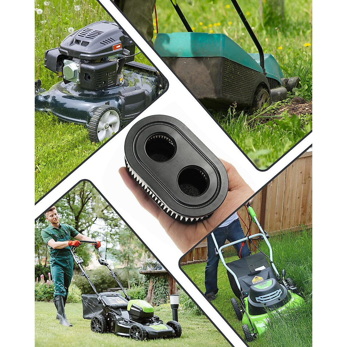 Cinkenyo 2 Pack 798452 798339 593260 334404 Lawn Mower Air Cleaner Cartridge Filter, Used on 4247 5432 500EX 550EX 575EX 625EX 675EXI 725EXI Series Engine Lawn Mower Air Filter