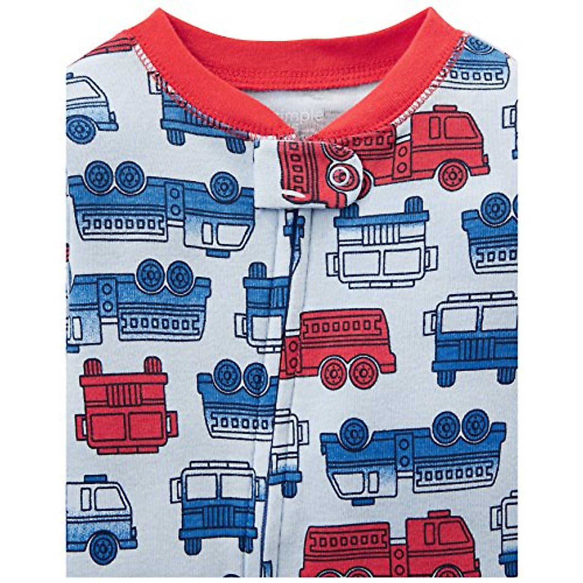 Simple Joys by Carter's Baby Boys' Snug-Fit Footed Cotton Pajamas, Pack of 3, Dinosaur/Firetruck/Animal, 12 Months