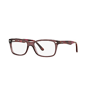 Ray-Ban RX5228 Square Prescription Eyeglass Frames, Opal Brown/Demo Lens, 55 mm