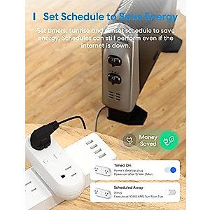 Meross WiFi Dual Smart Plug, 15A 2-in-1 Smart Outlet, Support Apple HomeKit, Siri, Alexa, Echo, Google Home and SmartThings, Voice & Remote Control, Timer, No Hub Required, 2.4G Only, 1 Pack