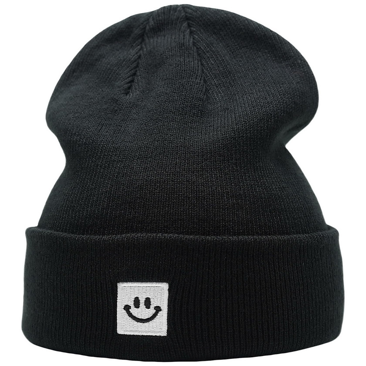 55cube Beanie Hats for Men Women Black