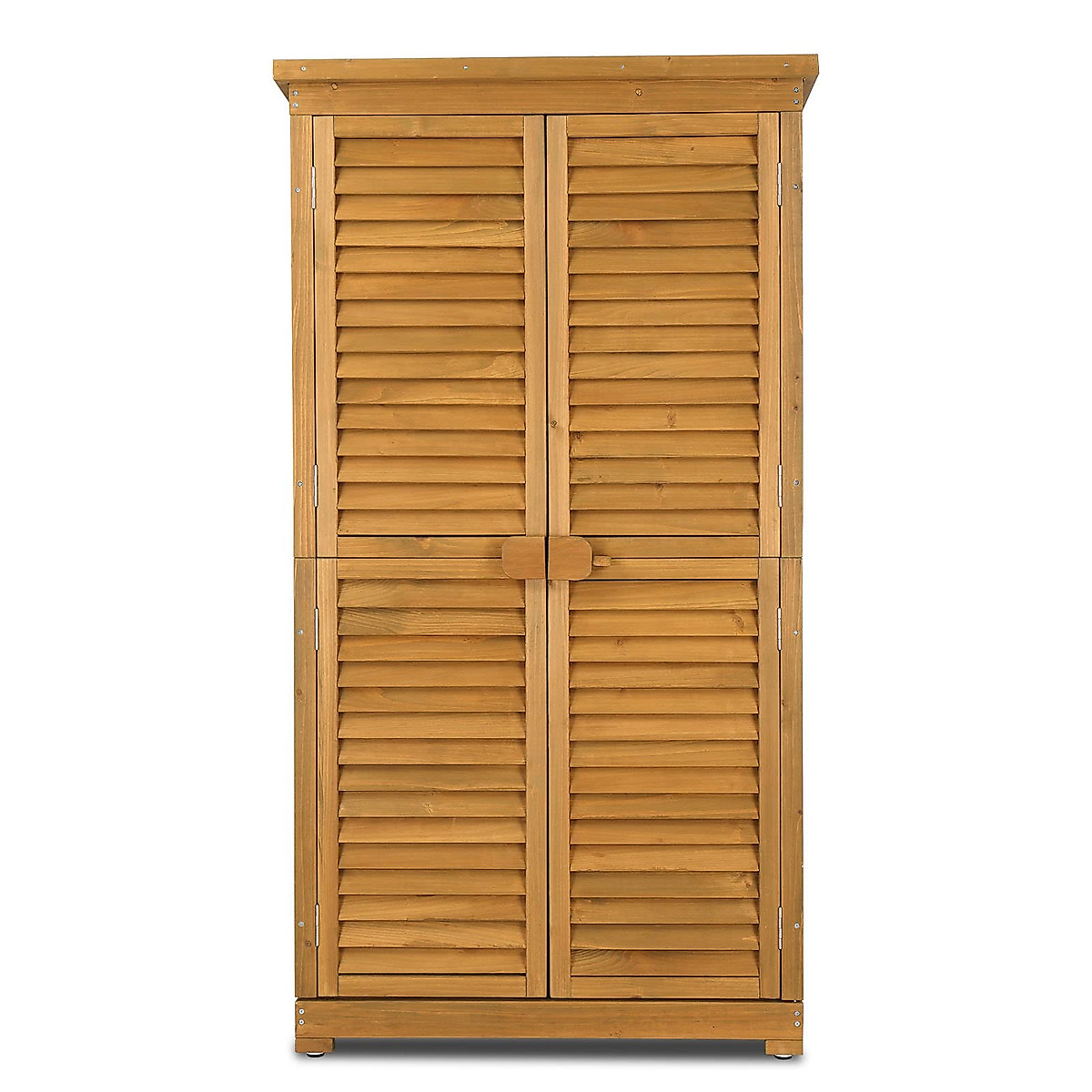 CIPACHO Outdoor Storage Cabinet, Wood Garden Storage Shed, Outside Vertical Shed with Latch and Removable Shelves, Outdoor 63 Inches Tall Shed for Yard and Patio