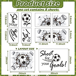 Soccer Wall Decal Soccer Wall Decor Soccer Stickers for Wall Soccer Room Decor Football Stuff Soccer 3D Wall Art Shoot for Your Goals Wall Art Football Stickers for Bedroom Kids Boy Wall Decoration