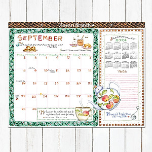 TF PUBLISHING 2024 Susan Branch Large Desk Pad Monthly Blotter Calendar | 12 Month Desktop Calendar | For Office Desk or Wall | Tear-Off Pages with Large Monthly Grids | Horizontal | 22” x 17”