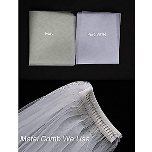 EllieWely Long Cathedral Length 1 Tier Lace Wedding Bridal Veil F17 3 M Ivory