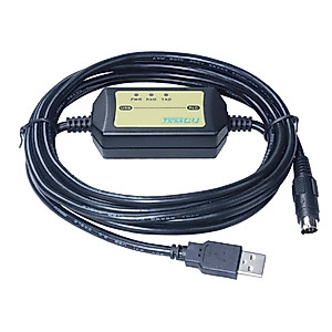 Avanexpress PLC Micrologix Cable USB Interface Compatible PLC Micrologix 1000, 1200, 1400 Series with USB-1761-CBL-PM02 8 Pin Round Aapater