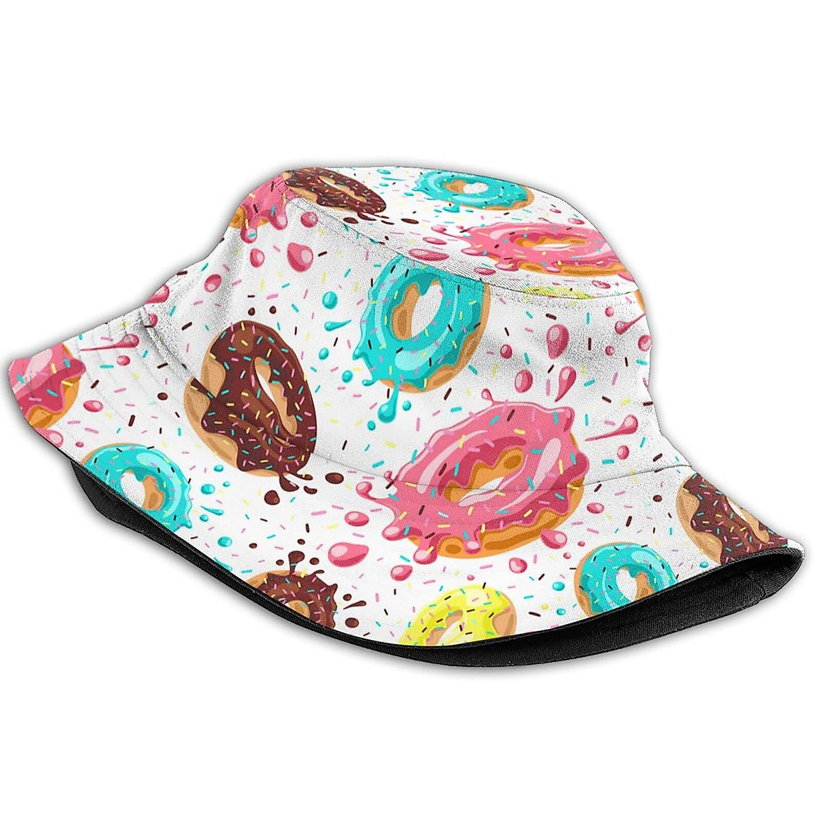 TUSBUIR Donut Doughnut Bucket Hat Fisher Hat Travel Beach Sun Hat Outdoor Cap for Unisex Men Women, One Size