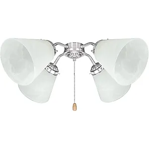 Pack of 4 Alabaster Transitional Style Shade, Transitional Style Replacement Glass Shade, XIDING Ceiling Fans Glass Shade, with Standard 2-1/8" Fitter Size, 4-4/5" high, 4-4/5" Diameter