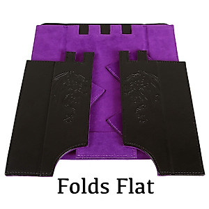 Forged Dice Co. Draco Castle Foldable Dice Tray and Dice Tower - Foldable DND Dice Tray and Dice Rolling Tray Tower - Perfect for Dungeons and Dragons RPG and Tabletop Gaming - Purple