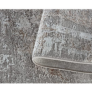 Glory Rugs Modern Abstract Area Rug 8x10 Cream Gold Faded Large Rugs Living Room Bedroom Home and Office