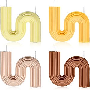 4 Pcs Aesthetic Candle Decorative Candles Minimalist Twist Shaped Candle Trendy Room Decor Candles Soy Wax S Shape Candle Lasting Relaxation Candle for Thanksgiving Fall Wedding Birthday Spa Yoga
