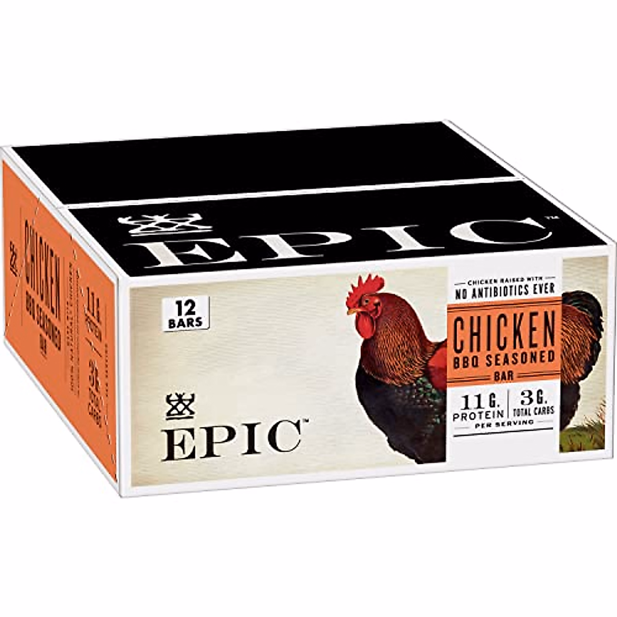 EPIC BBQ Chicken Protein Bar, Keto Consumer Friendly, 12 ct, 1.3oz bars