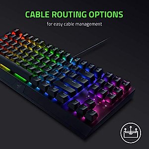 Razer BlackWidow V3 Tenkeyless Mechanical Gaming Keyboard: Razer Mechanical Switches - Chroma RGB Lighting - Compact Form Factor - Programmable Macro Functionality - USB Passthrough (Renewed)